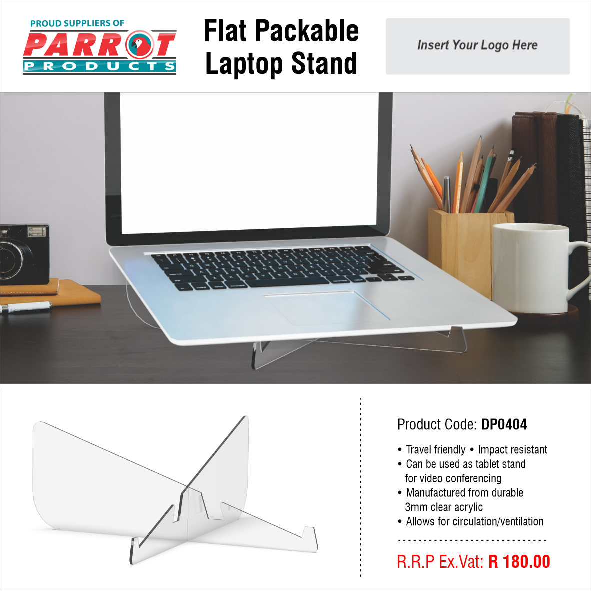 Flat Packable Laptop Stand