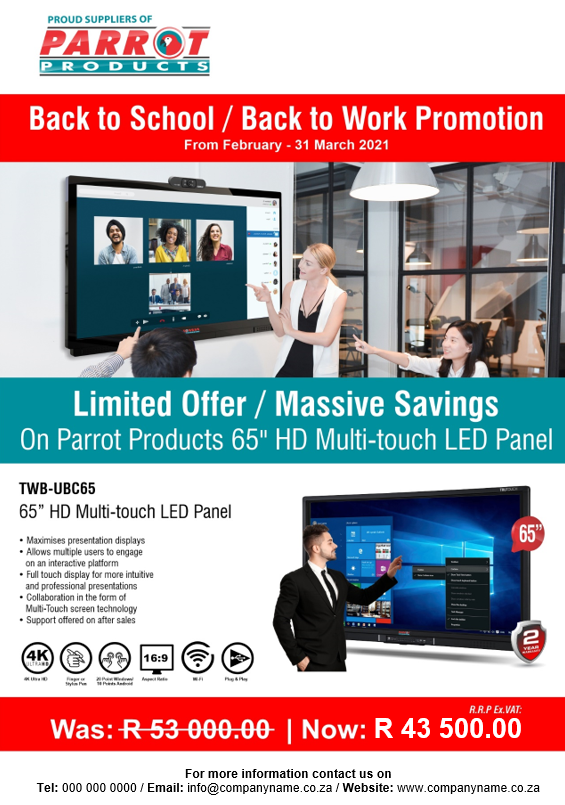 Interactive LED Touch Panel 65"