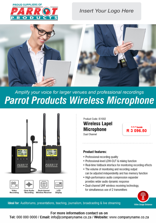 Wireless Lapel Microphone (Dual Channel)