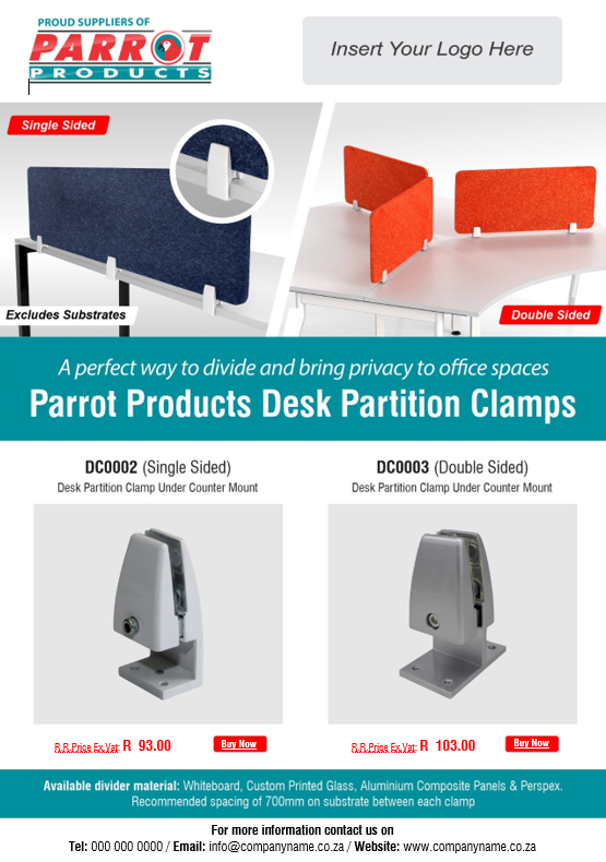Aluminium Alloy Desk Partition Clamp 40x30x58mm