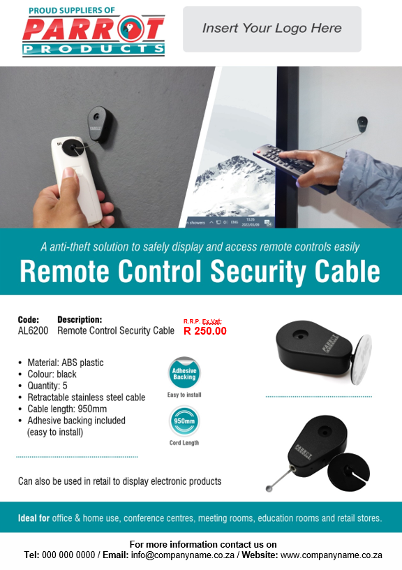 Remote Control Security Cable