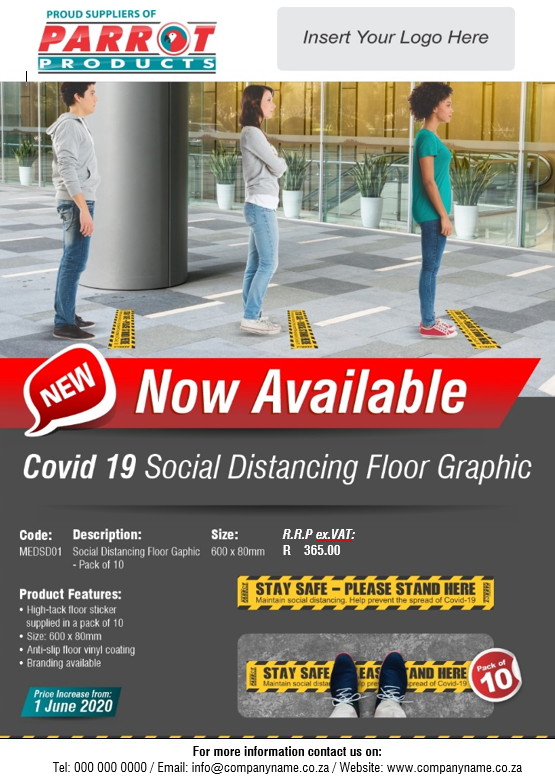Covid-19 - Hanging Batten A2 - Covid19 - Social Distancing Poster Included